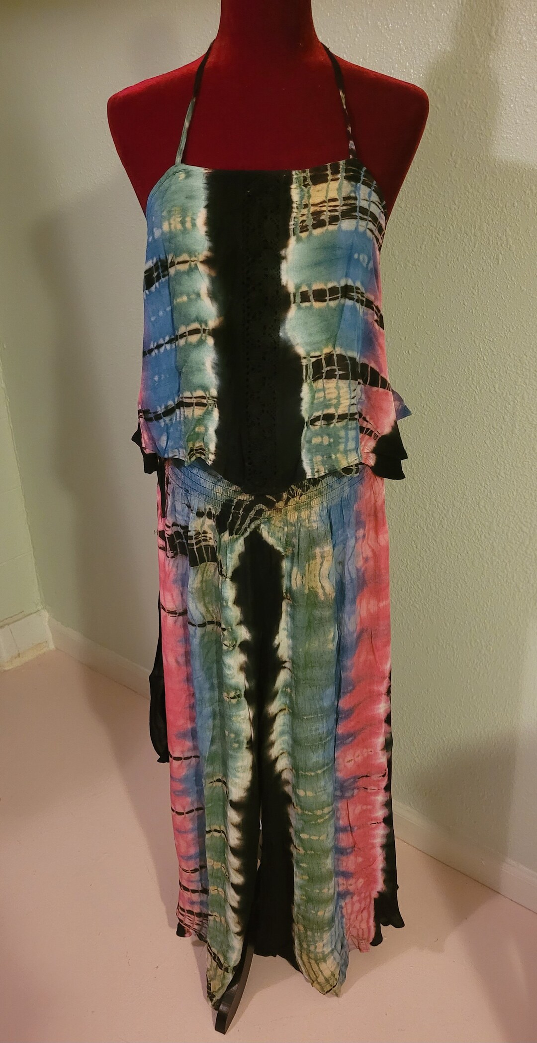 Boho Hippie Tye Dye Top & Pants, Bohemian Hippie 2pc Set, Tye Dye Top and Pants, Sz Med-lg - Etsy