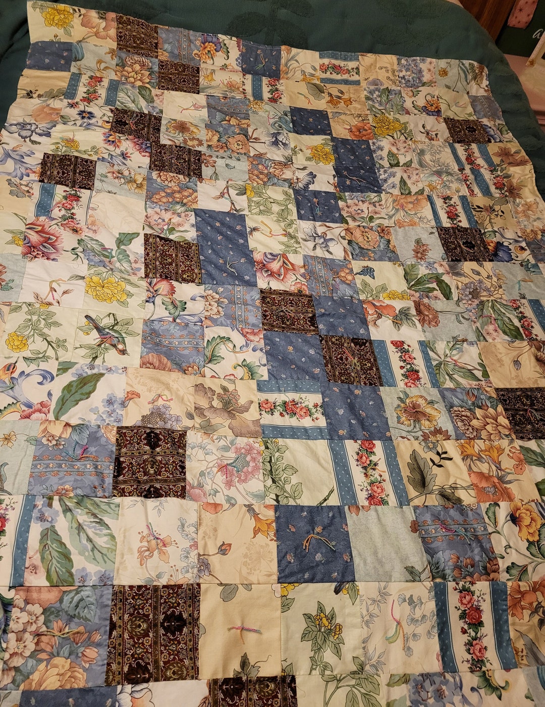 Patchwork Throw Blanket, Hippie Patchwork Blanket, Twin Patchwork ...