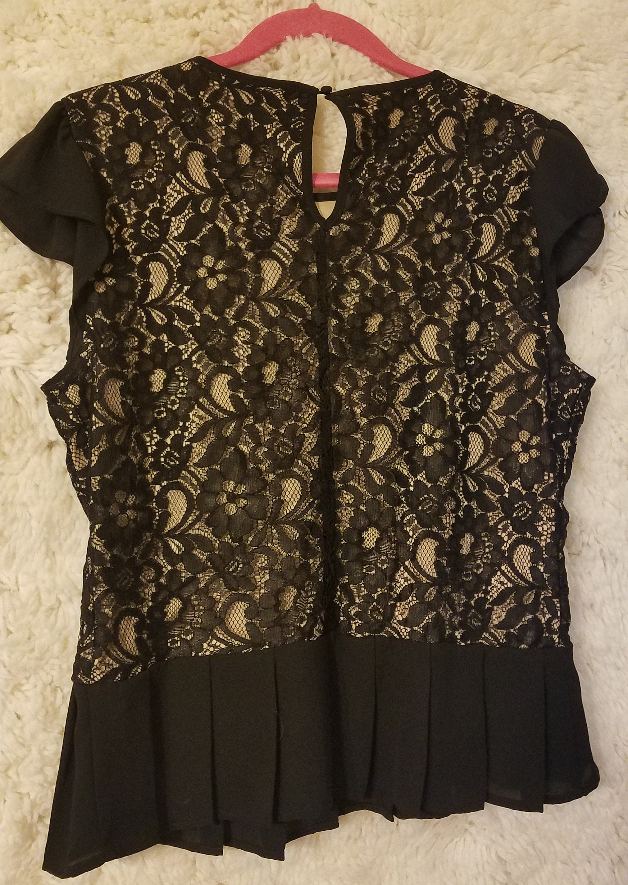 Express Victorian Black Top Express Lace Blouse Top Sz Lg - Etsy España