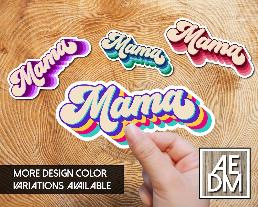 Retro Mama Sticker: Custom Hippie Laptop Decal - Etsy