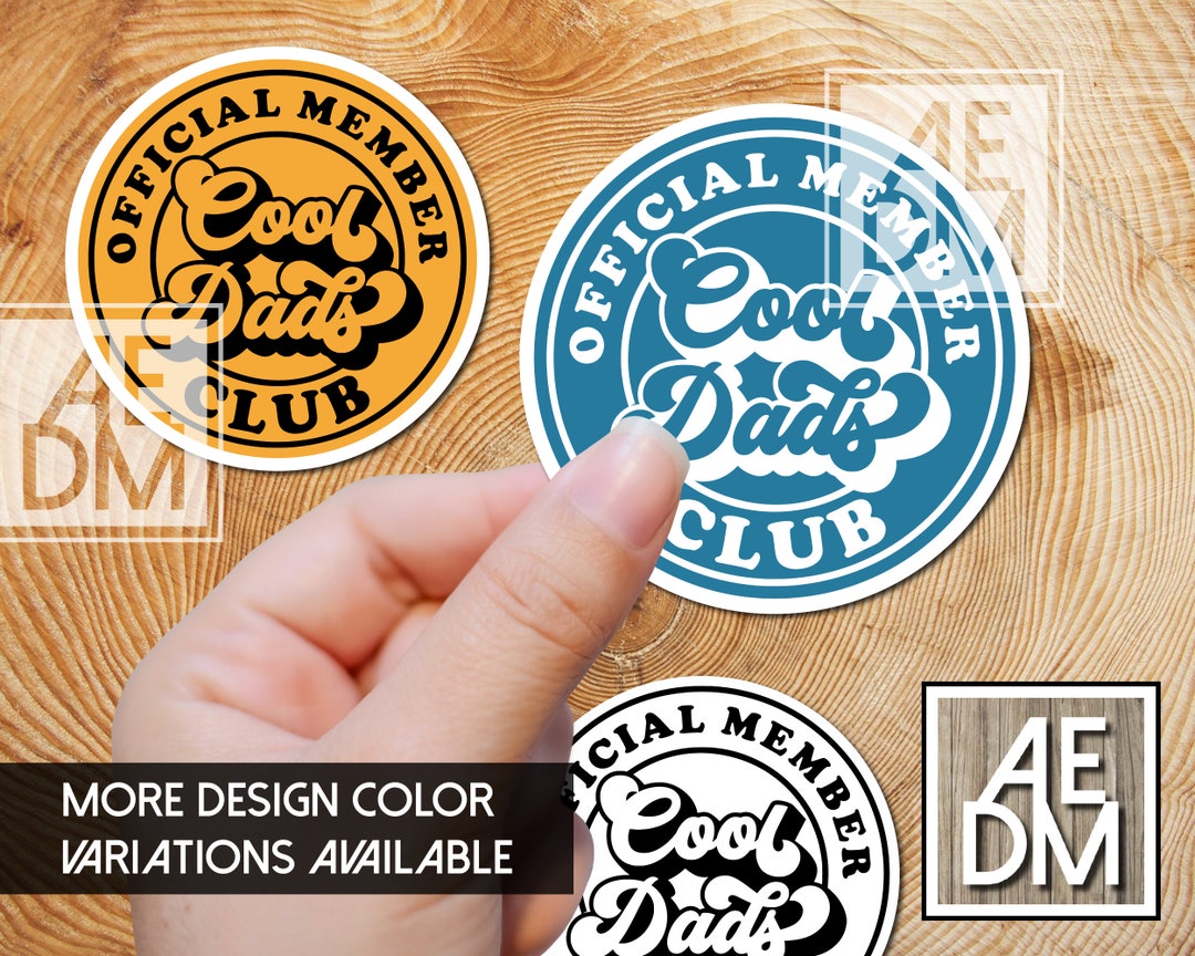 Cool Dads Club Sticker, Cool Dad Sticker, Retro Uncle Sticker, Laptop ...