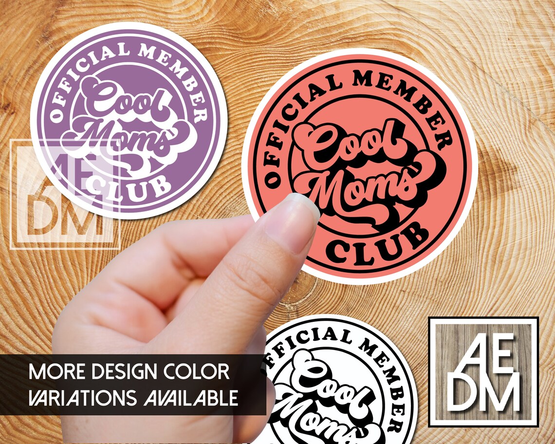 Retro Cool Moms Club Sticker Cool Mom Sticker Retro Mom - Etsy