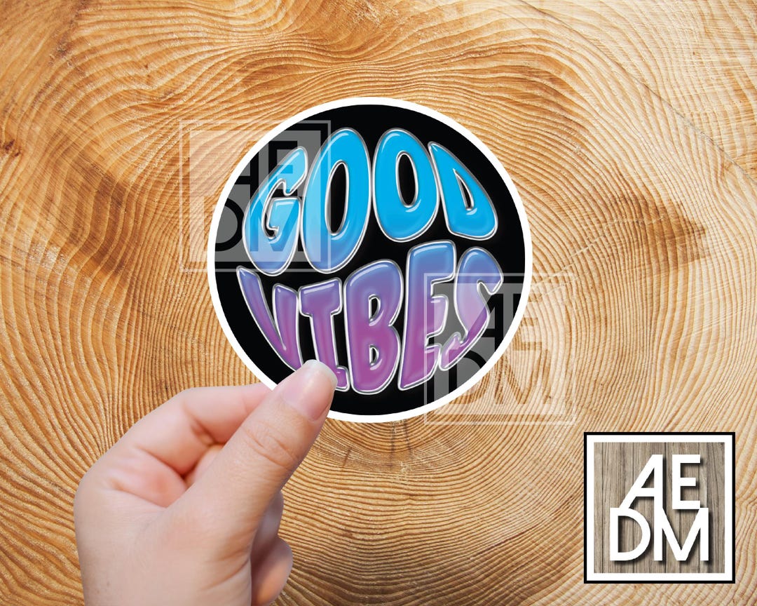 Good Vibes Sticker, Rainbow Good Vibes Sticker, Motivational Sticker ...