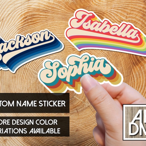 Custom Sticker Custom Retro Name Sticker Personalized - Etsy