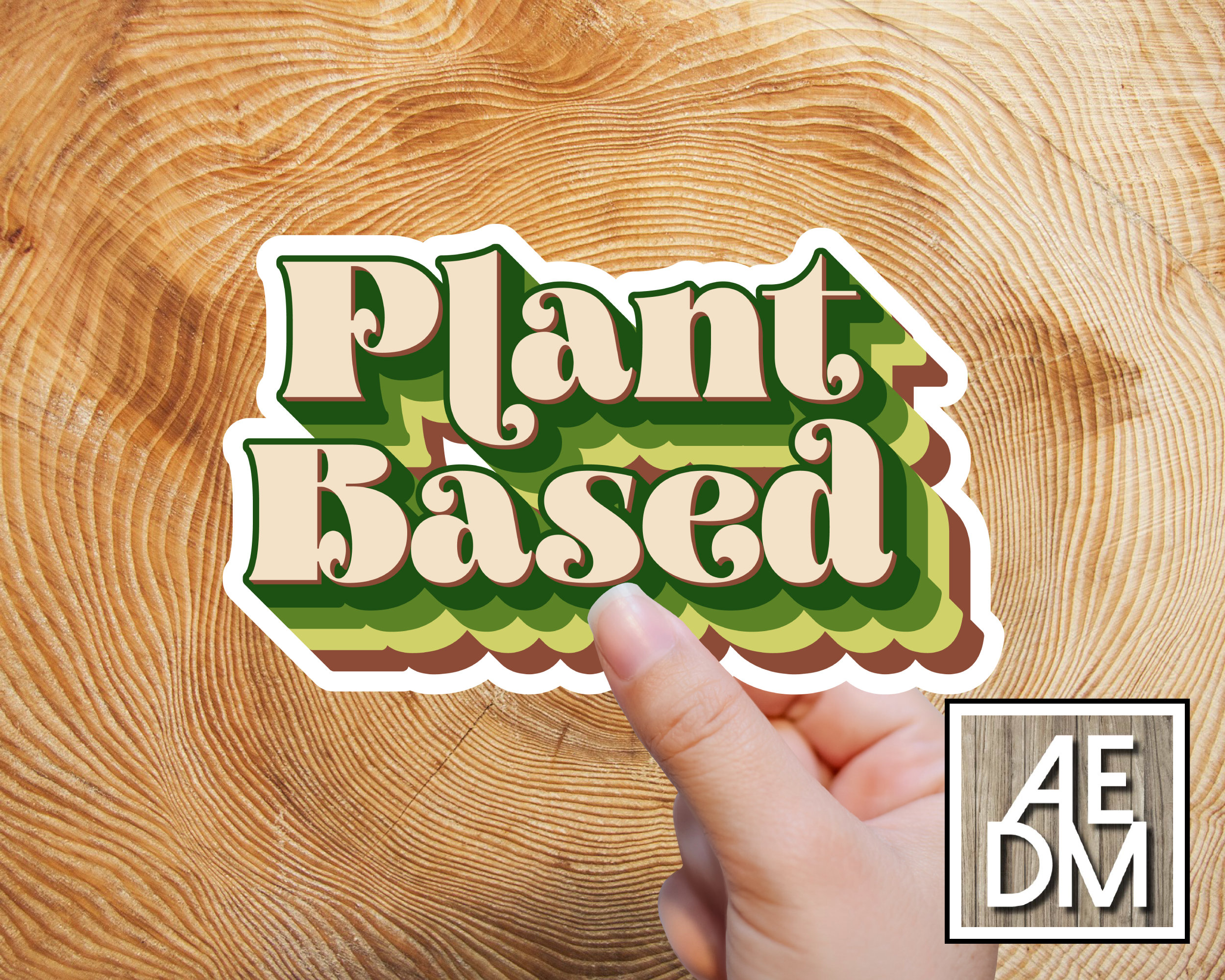Retro Plant Based Sticker: Vegan Laptop Decal - Etsy