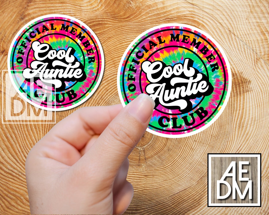 Cool Auntie Sticker, Cool Auntie Club Sticker, Retro Auntie Sticker ...