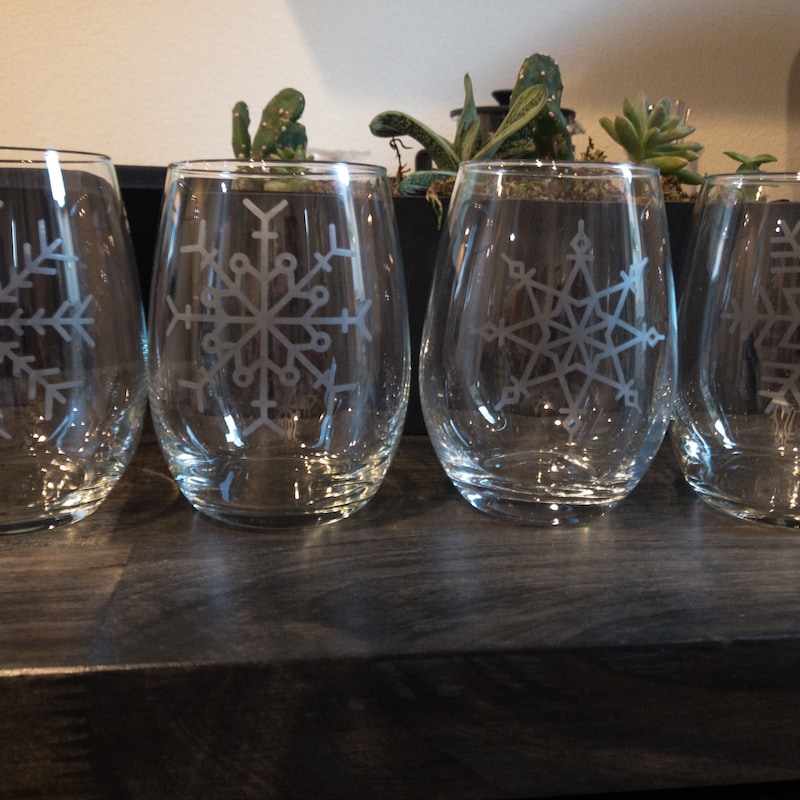 Snowflake Glassware - Etsy