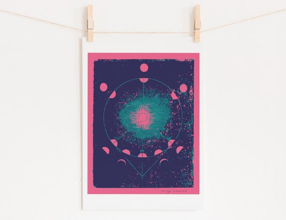 Orbit PRINTABLE ART Pop Art Print Groovy Celestial Retro | Etsy