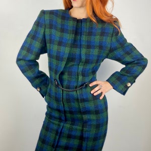 Vintage 80s Plaid Power Dress - Etsy