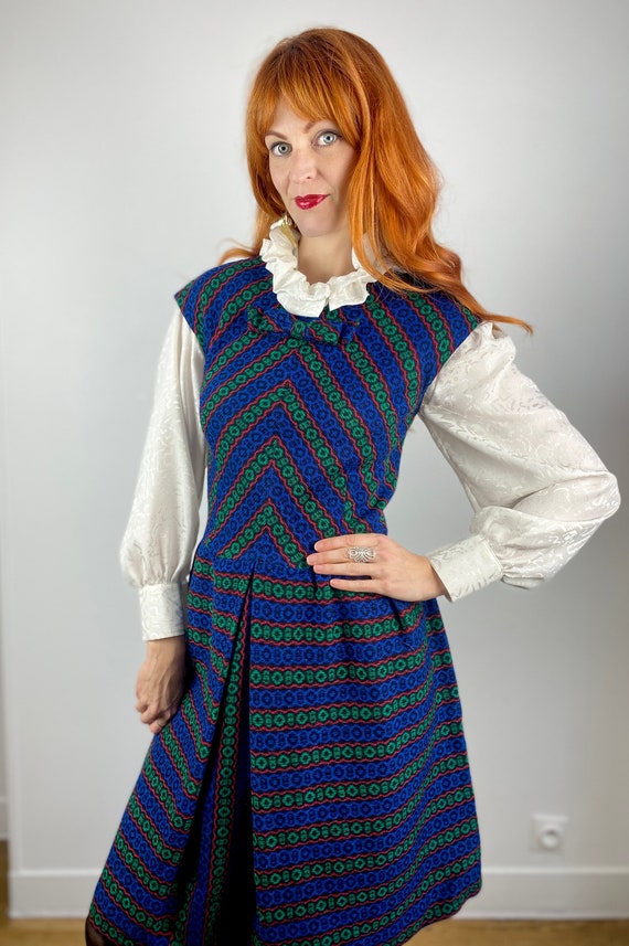 Vintage Caroline Rohmer 60s Drop Waist Dress - Gem