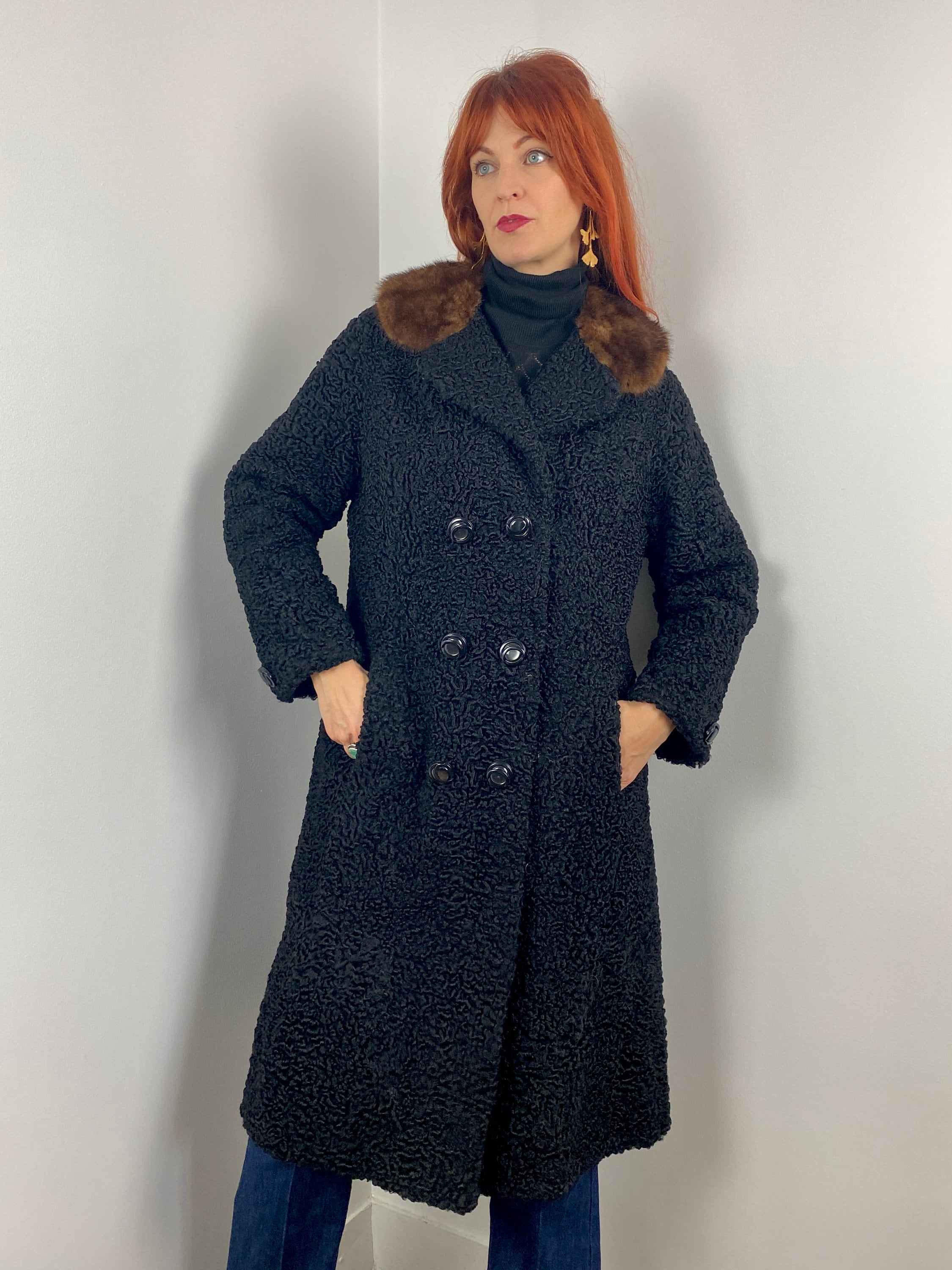 Vintage 50s Persian Lamb & Fur Trim Coat - Etsy
