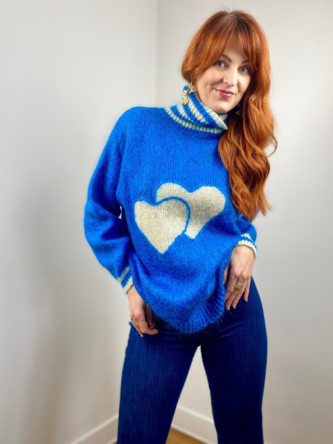Vintage 80s Heart Novelty Sweater - Etsy