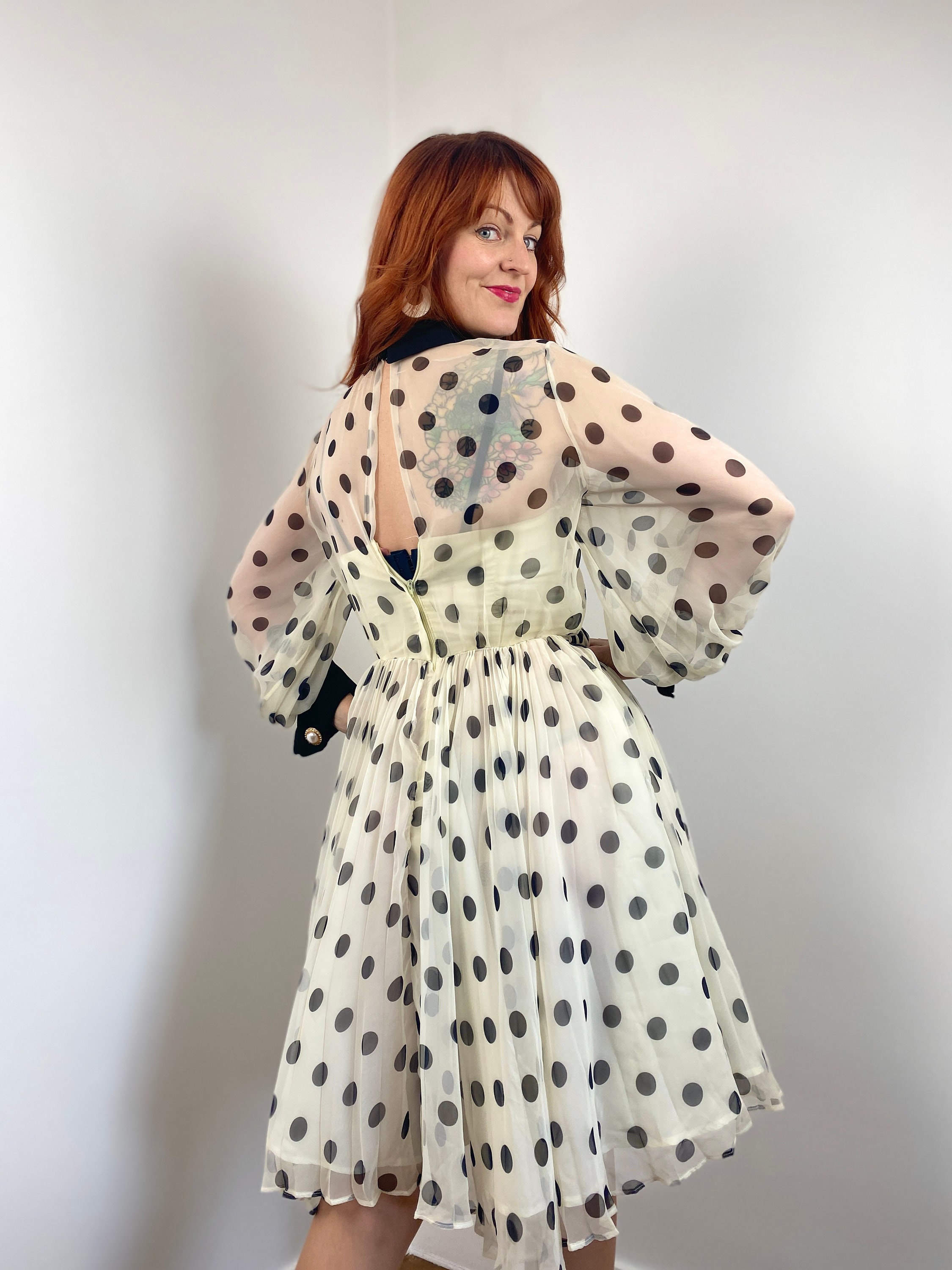 Vintage Victor Costa Polka Dot Dress - Etsy