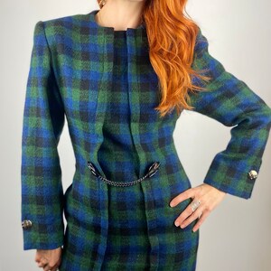 Vintage 80s Plaid Power Dress - Etsy