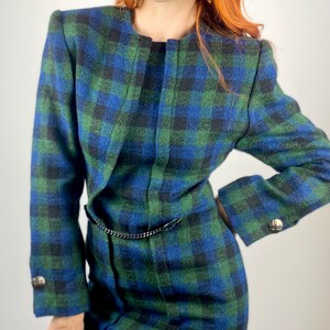 Vintage 80s Plaid Power Dress - Etsy