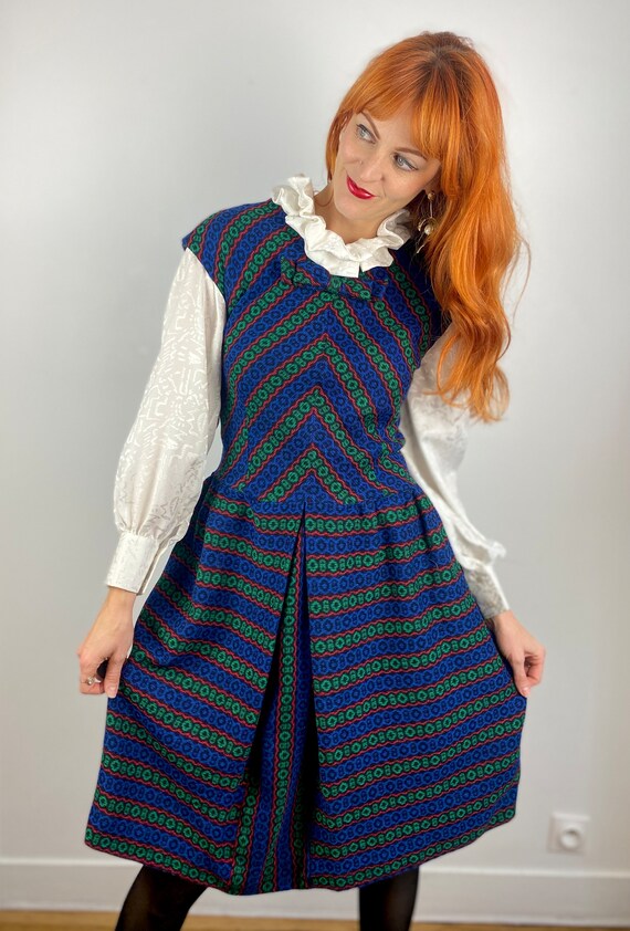 Vintage Caroline Rohmer 60s Drop Waist Dress - Gem