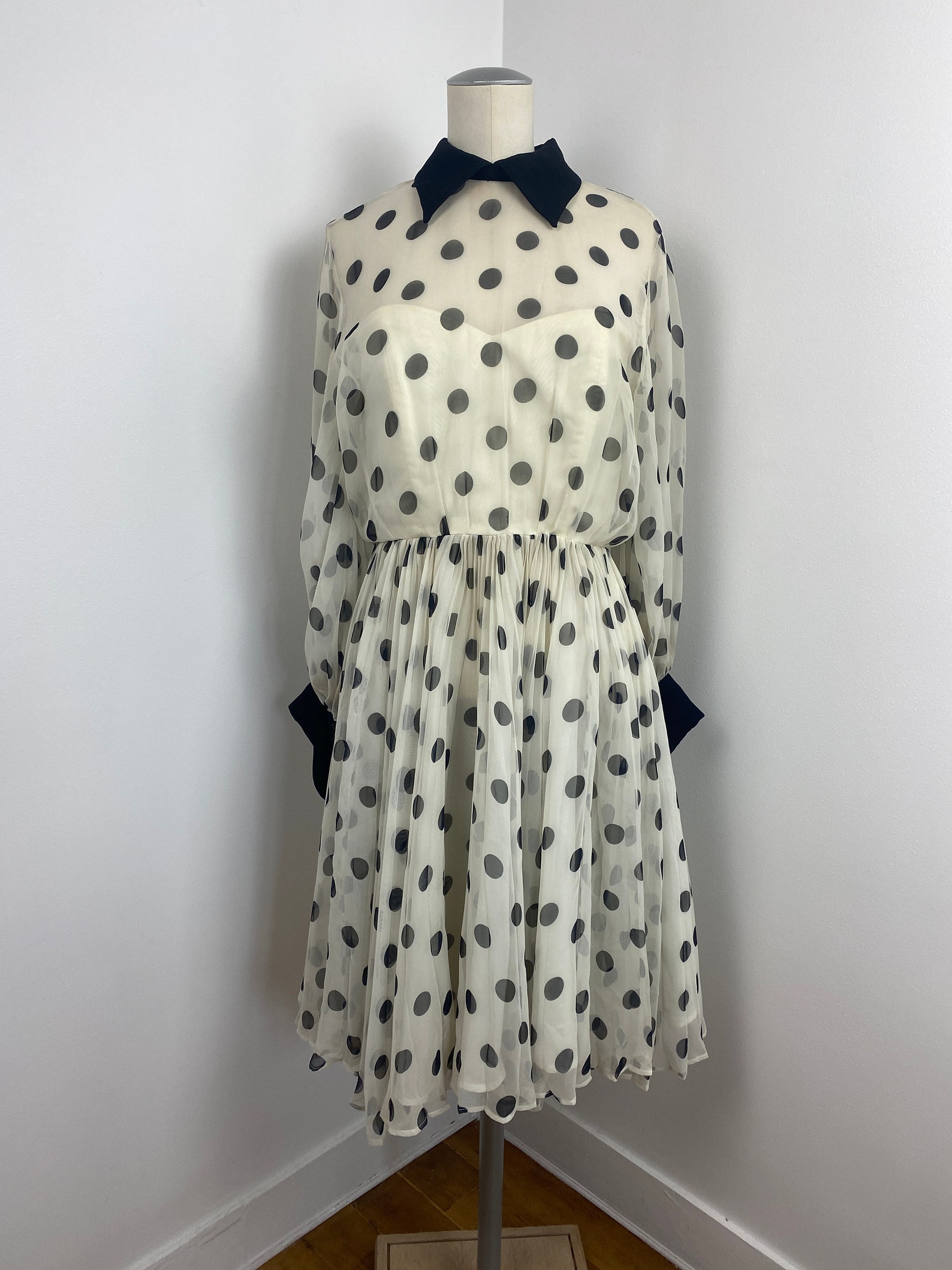 Vintage Victor Costa Polka Dot Dress - Etsy