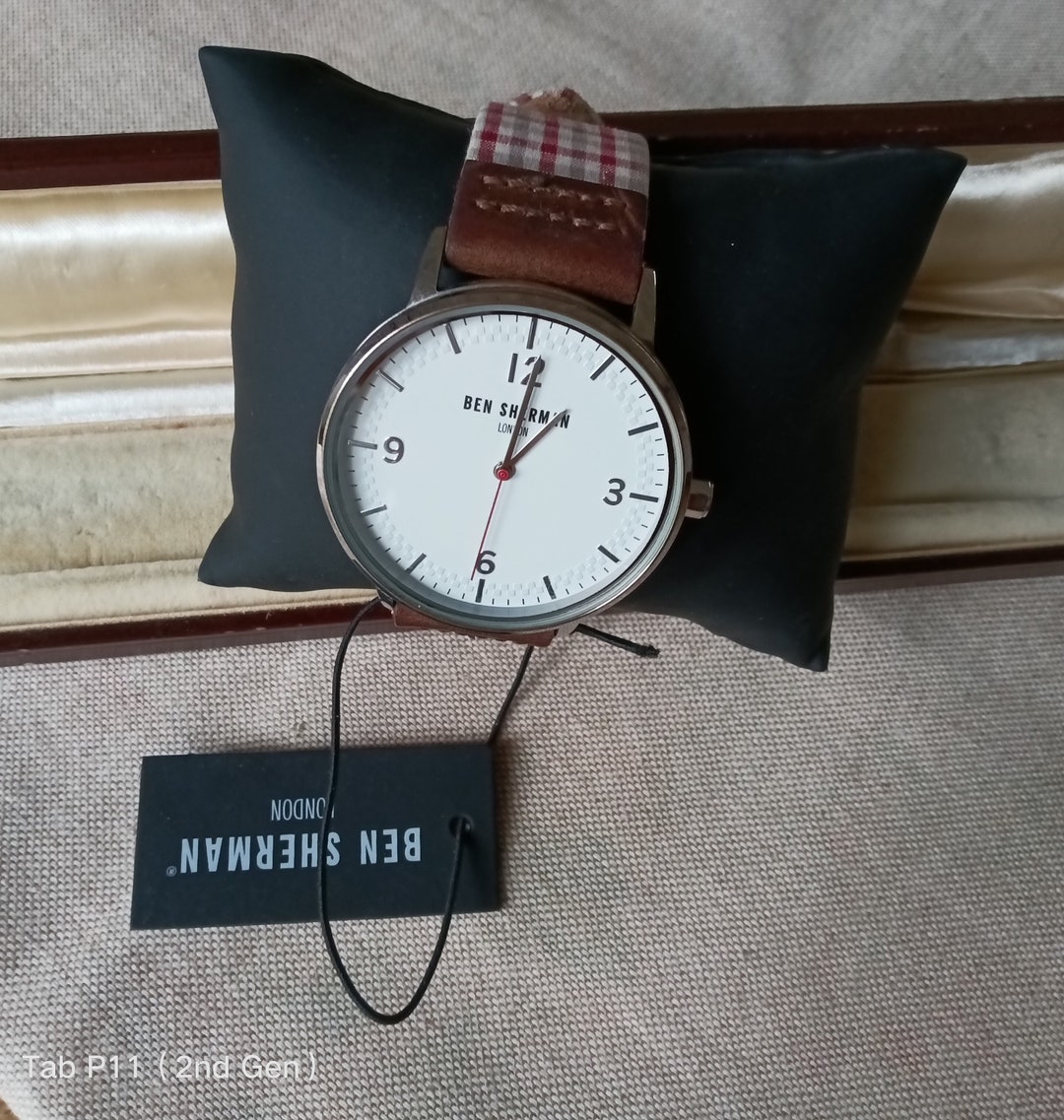 Great Ben Sherman Watch Gingham and Leather Strap Boxed - Etsy