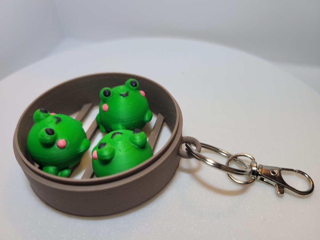 3D Printed Dim Sum Keychain Frog Bun - Etsy