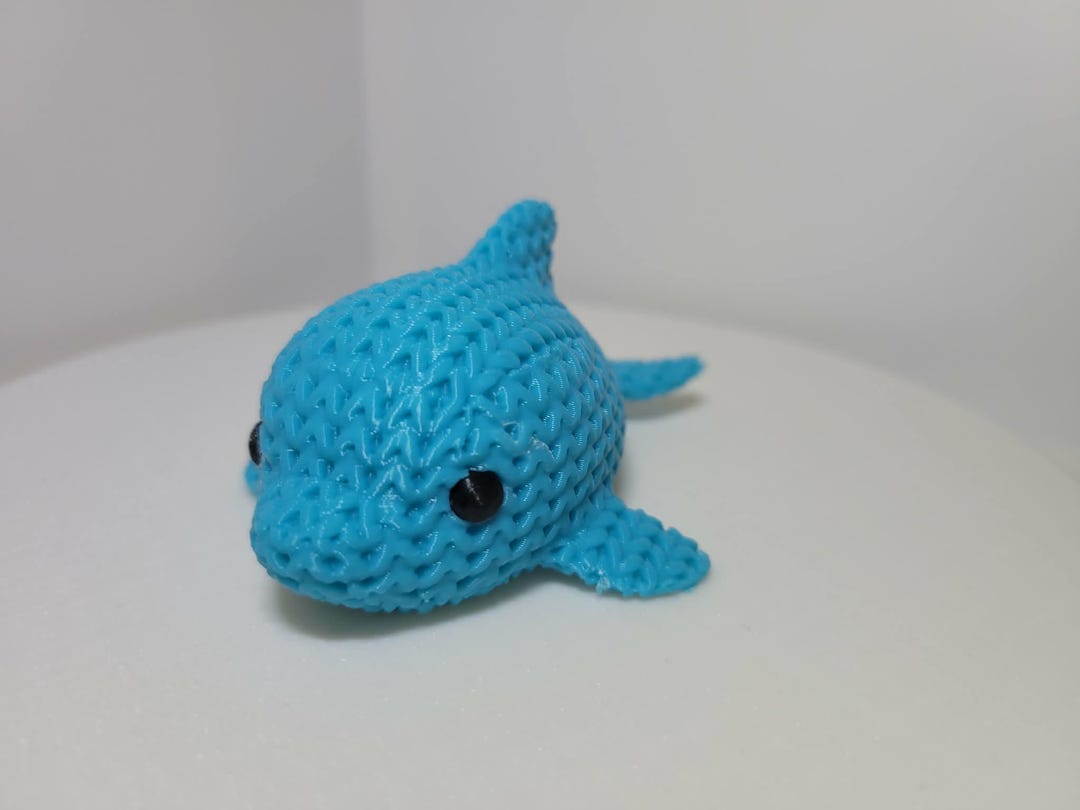 3D Printed Dolphin Figurine, Knitted Style - Etsy