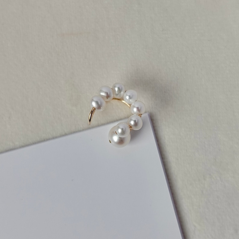 Freshwater Pearl Ear Cuff Real Pearl Double Ear Cuff - Etsy