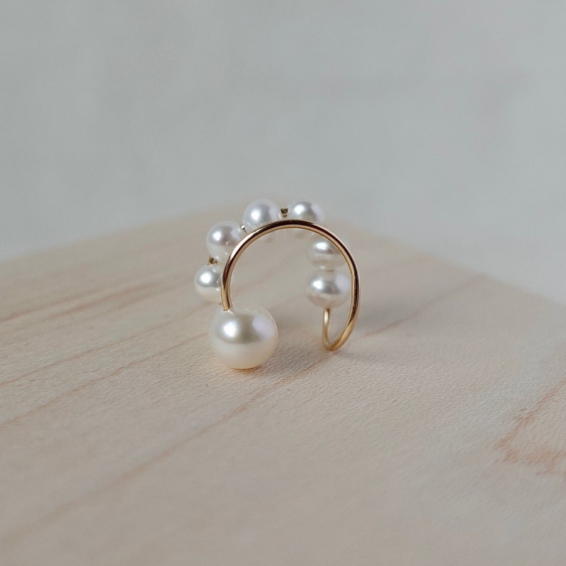 Freshwater Pearl Ear Cuff Real Pearl Double Ear Cuff - Etsy