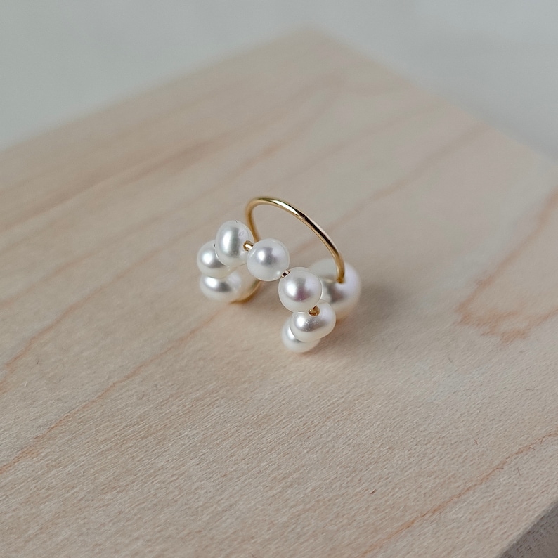 Freshwater Pearl Ear Cuff Real Pearl Double Ear Cuff - Etsy