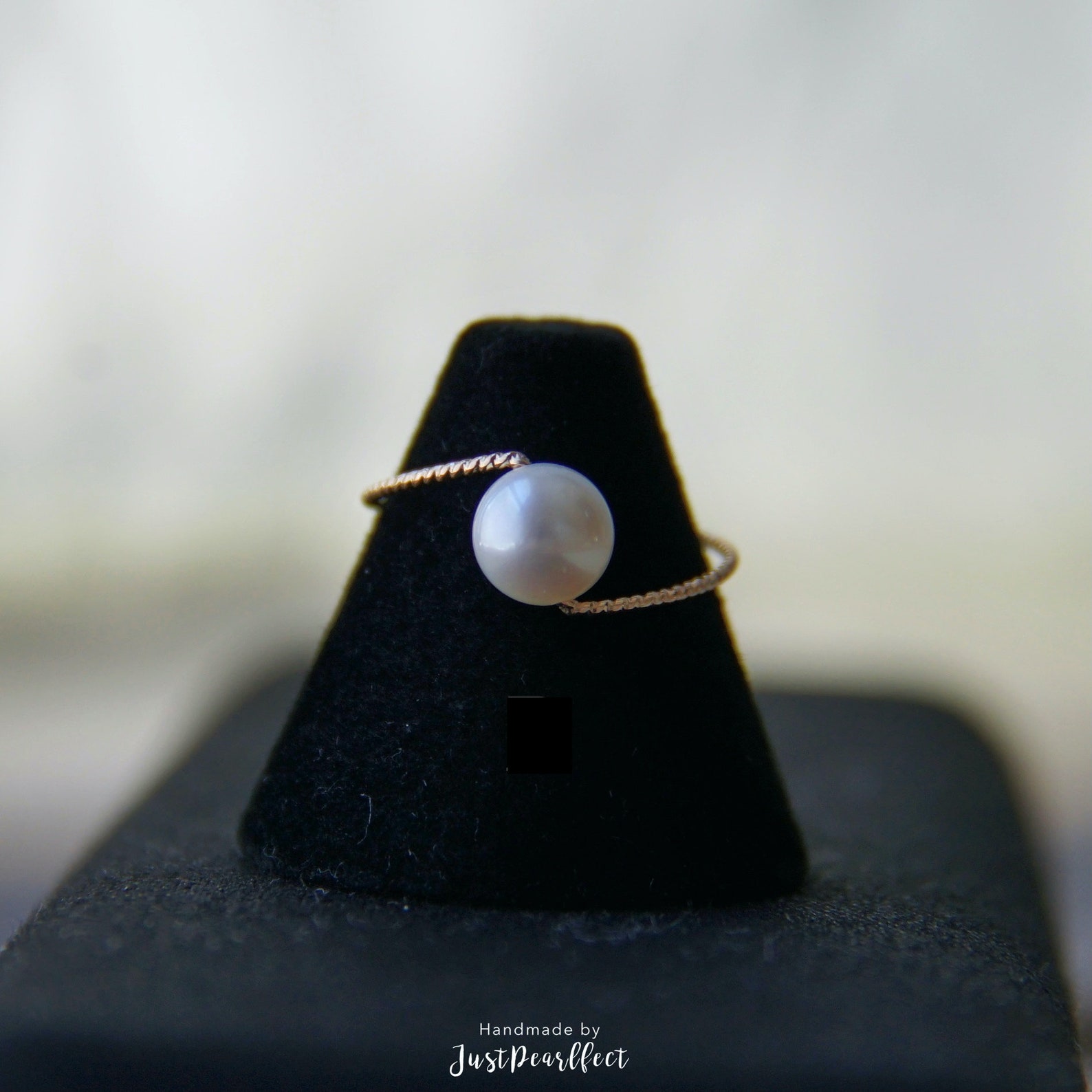 Genuine Pearl Ring Sterling Silver Pearl Ring Dainty Pearl - Etsy