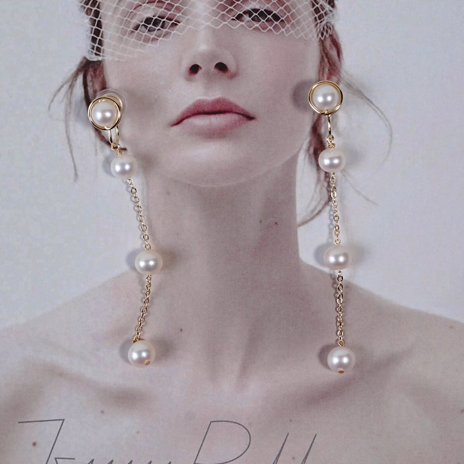 Real Pearl Clip-on Drop Earring | No Pain Freshwater Pearl Ear Clip | U ...