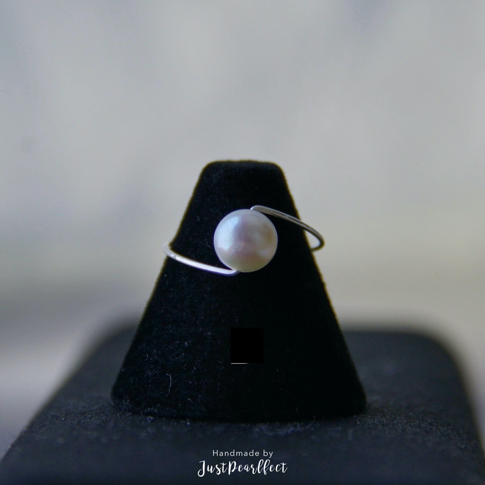 Genuine Pearl Ring Sterling Silver Pearl Ring Dainty Pearl - Etsy