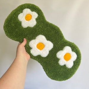 Daisy Keyboard Rug Hand Tufted Keyboard Pad With Daisy Flowers Computer ...