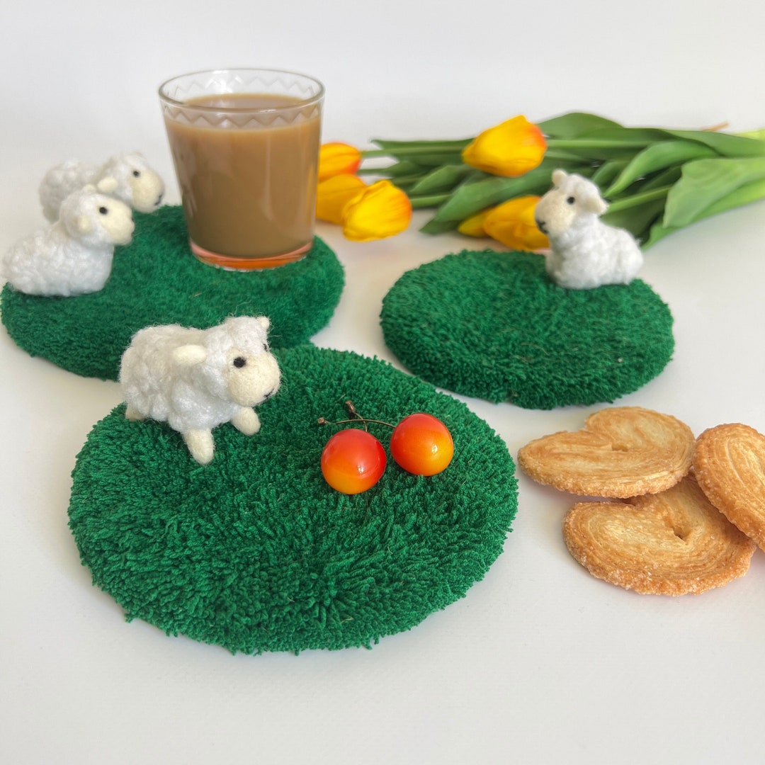 Sheep Tufted Trinket Tray for Keys Lamb Decorative Tray Farmhouse Decor ...