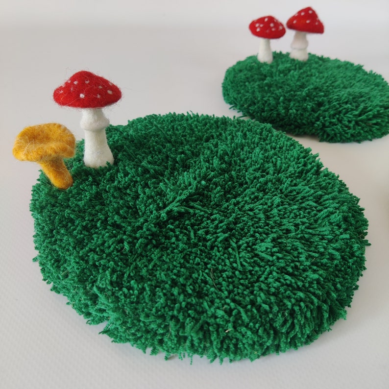 Amanita Mushroom Tufted Coaster Hand-made Grass Coaster - Etsy