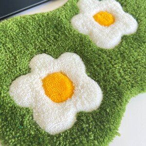 Daisy Keyboard Rug Hand Tufted Keyboard Pad With Daisy Flowers Computer ...
