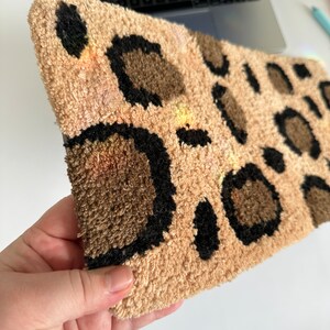 Leopard Print Keyboard Rug Mouse Pad Hand Tufted Leo Keyboard Pad ...