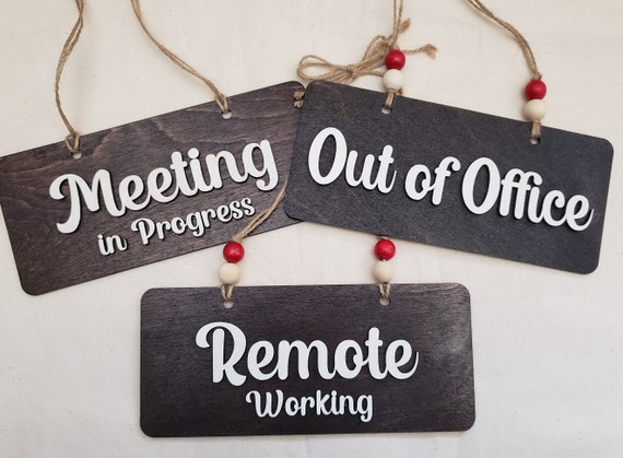 Office Door Sign Out of Office Sign Remote Working Sign - Etsy