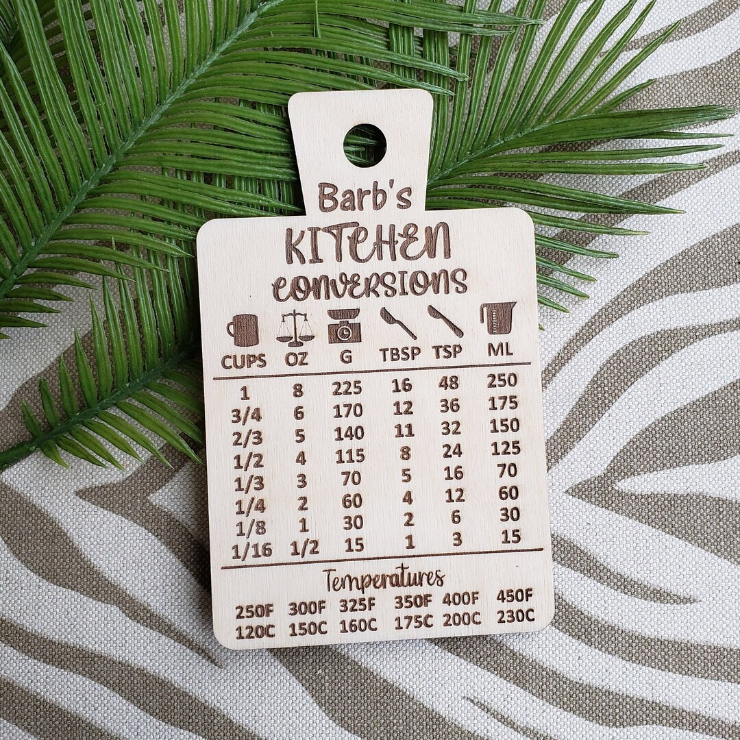 Personalized Kitchen Conversion Chart Magnet | Kitchen Conversion ...