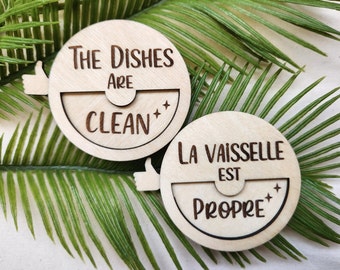 Clean Dishes Sign, Dishwasher Sign, Works on Stainless Steel, Sign With ...
