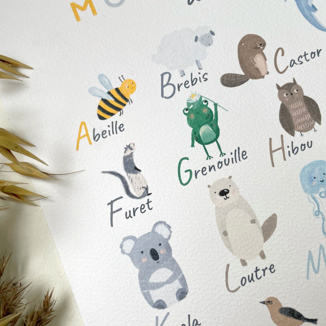 Affiche abécédaire animaux pour enfant - Etsy France