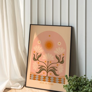 Botanical Print | Boho Floral Wall Art | Modern Plant Artwork | Flower ...