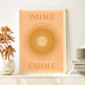 Inhale Exhale Print | Boho Mindfulness Wall Art | Modern Meditation ...