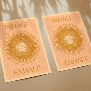 Inhale Exhale Print | Boho Mindfulness Wall Art | Modern Meditation ...