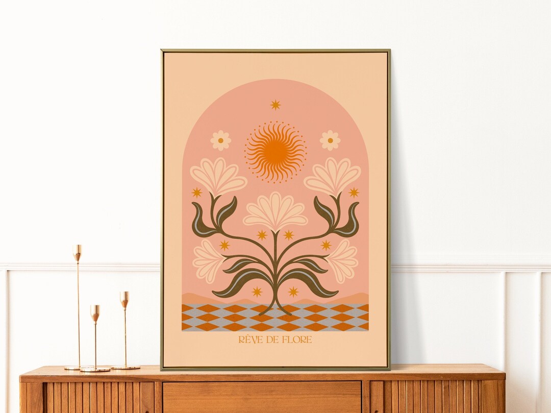 Botanical Print | Boho Floral Wall Art | Modern Plant Artwork | Flower ...