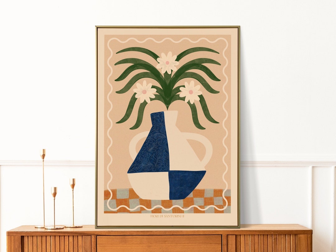 Vase Poster | Floral Print | Botanical Wall Art | Boho Plant Artwork ...