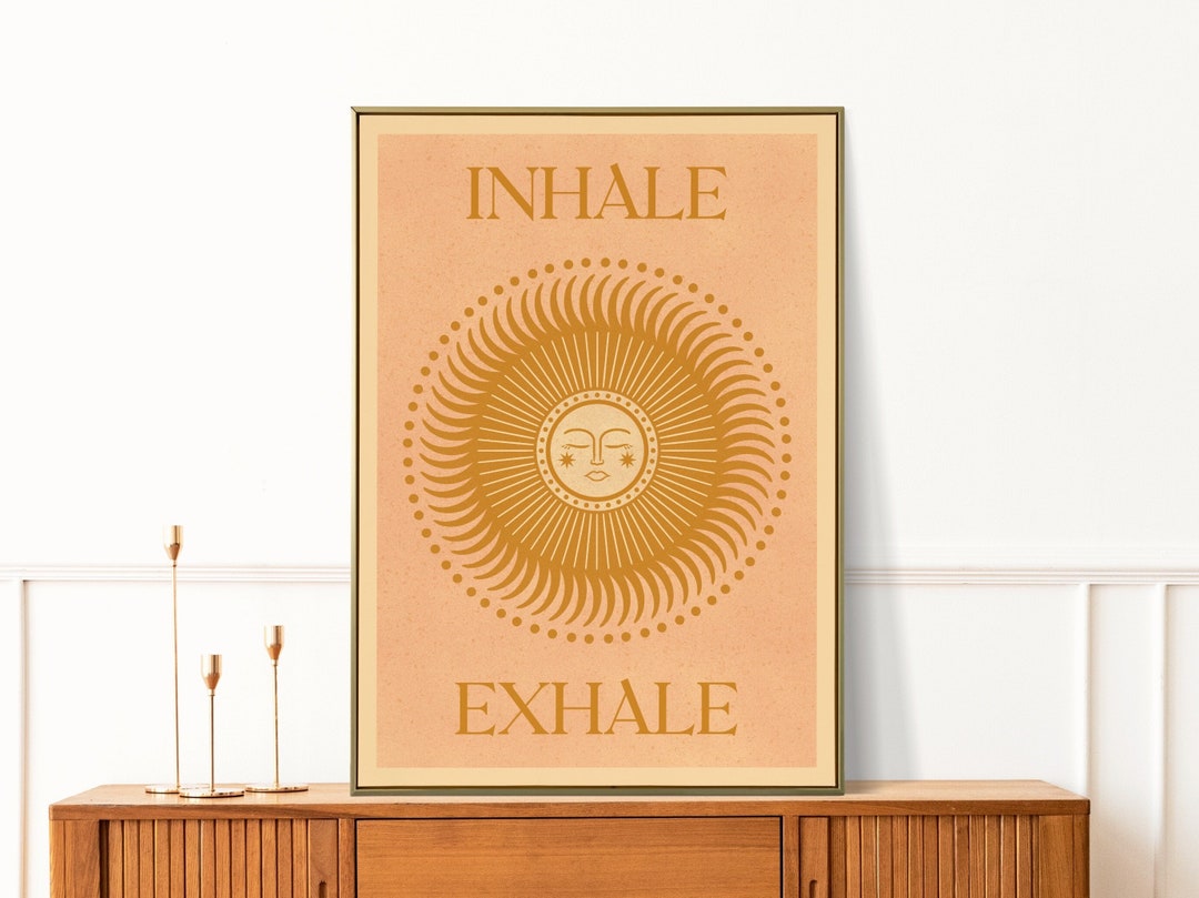 Inhale Exhale Print | Boho Mindfulness Wall Art | Modern Meditation ...