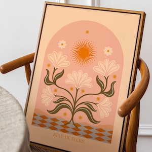 Botanical Print | Boho Floral Wall Art | Modern Plant Artwork | Flower ...