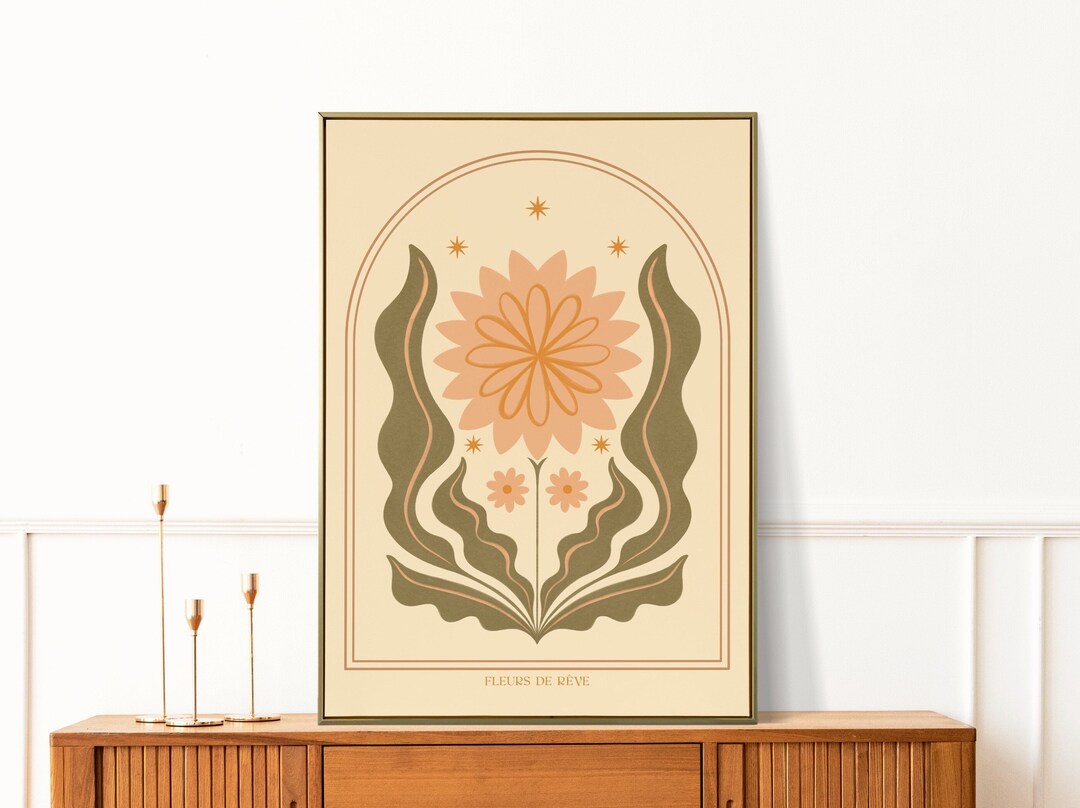 Floral Art Print, Boho Flower Wall Art, Botanical Home Décor, Floral ...