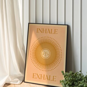 Inhale Exhale Print | Boho Mindfulness Wall Art | Modern Meditation ...
