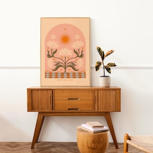 Botanical Print | Boho Floral Wall Art | Modern Plant Artwork | Flower ...