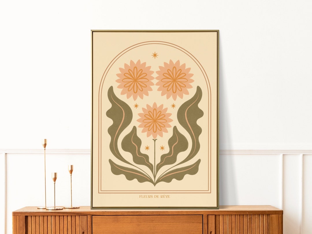 Floral Art Print, Boho Flower Wall Art, Botanical Home Décor, Floral ...